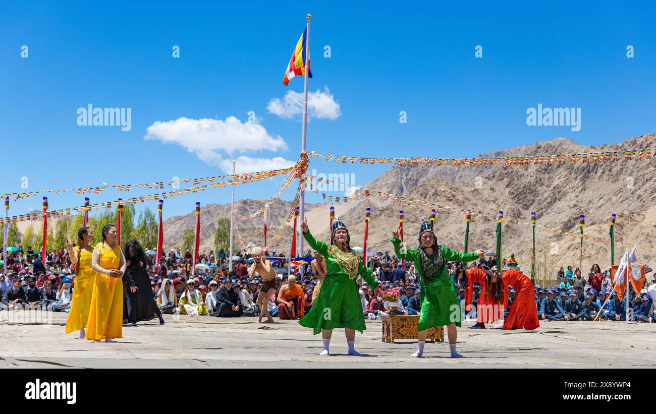 Cultural dance being performed by young boys and girls at Leh, Ladakh ...