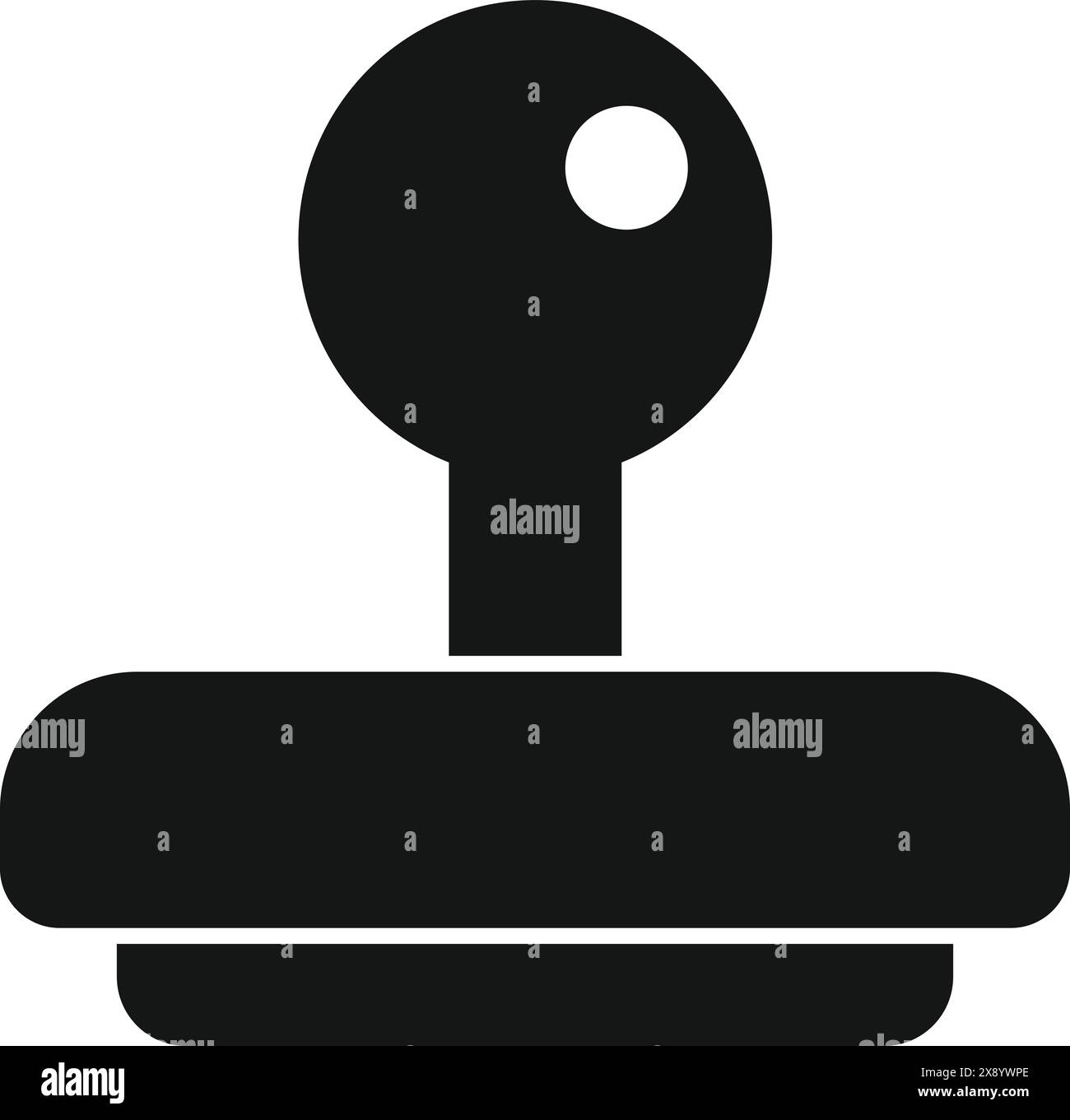 Vector icon illustration of a traditional rubber stamp in a simple ...