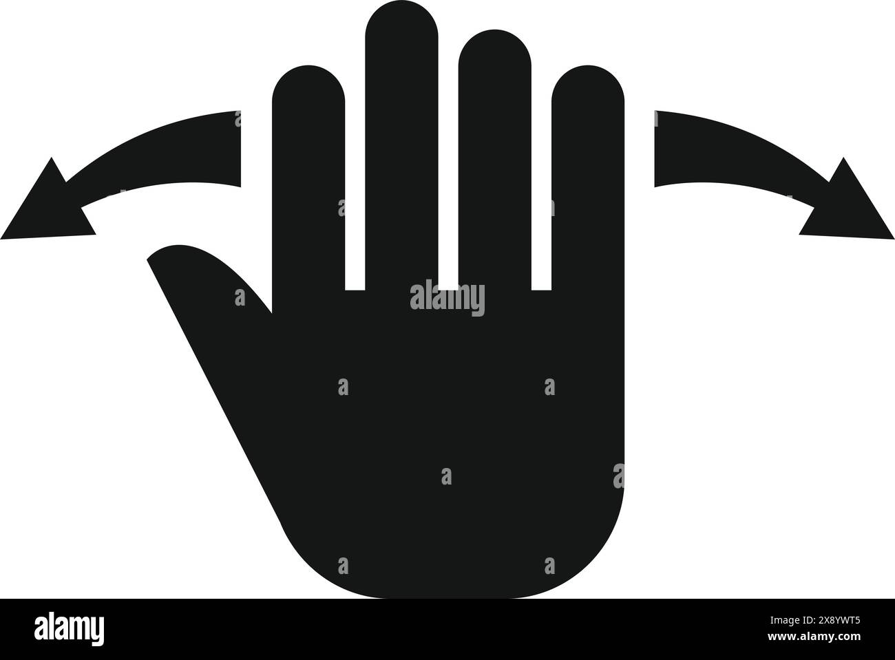 A black icon illustrating a hand performing a swipe gesture for ...