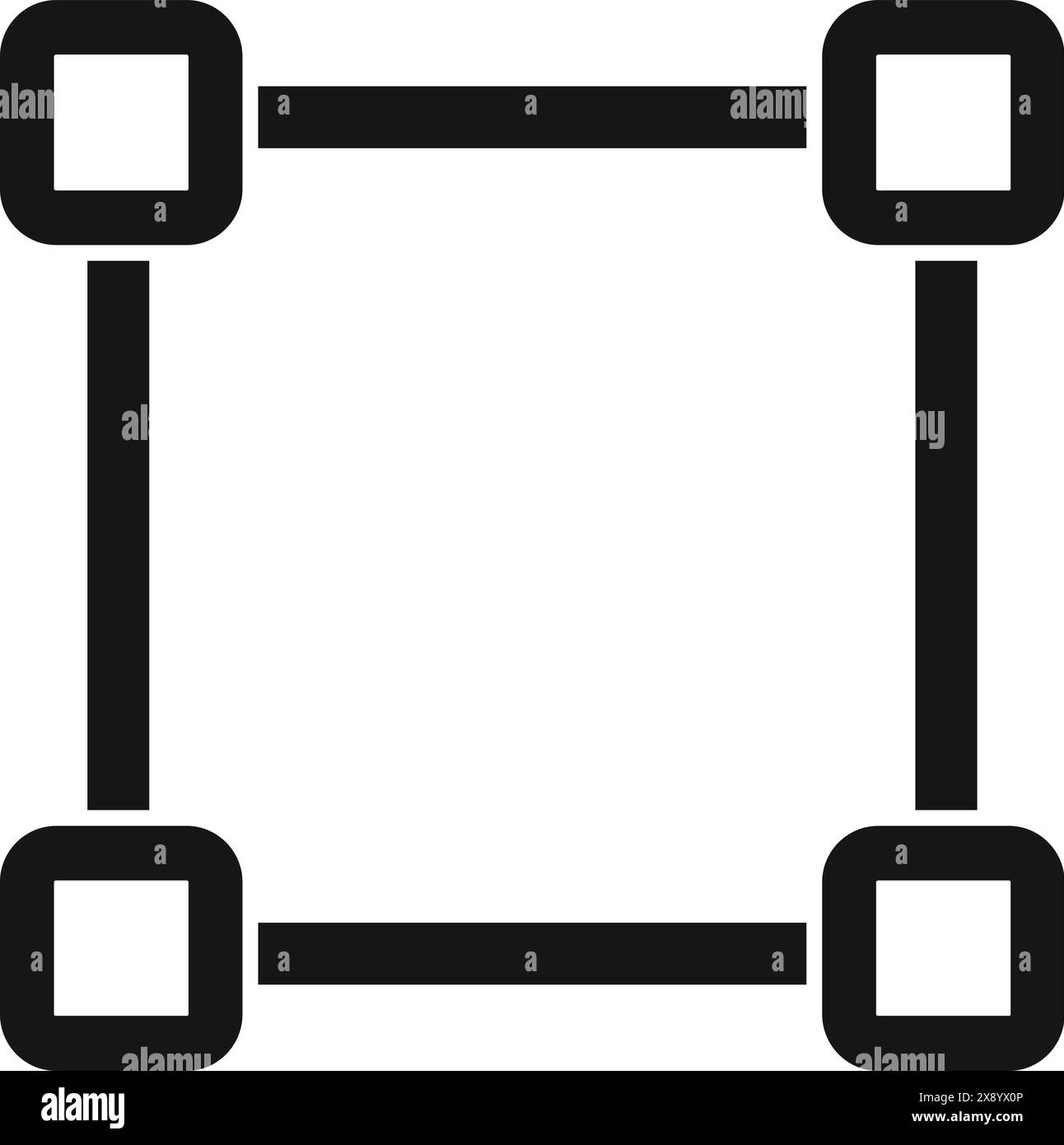 Black and white vector graphic of a minimalist rectangular frame or ...