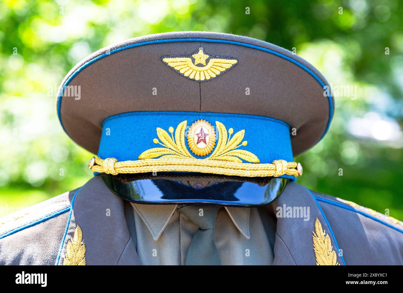 Vintage military cap of a general of the air force of the Soviet Union ...