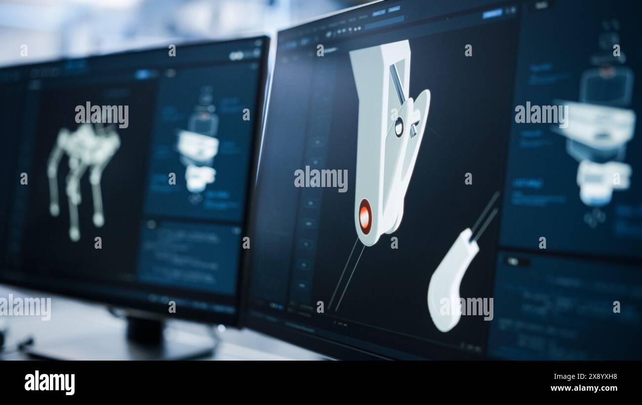 Close Up of a Computer Monitor Screen with 3D CAD Software with High ...