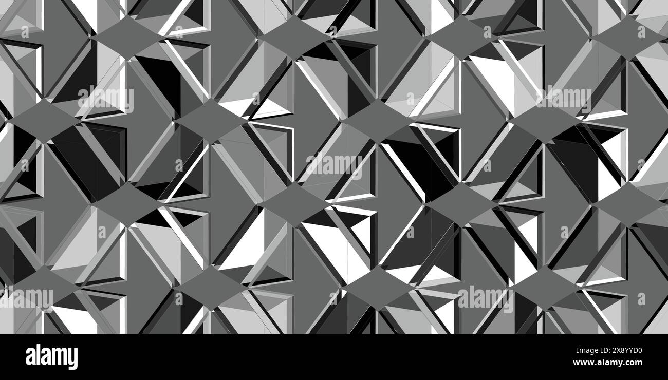 Abstract 3d geometric seamless pattern in black and white. Business ...