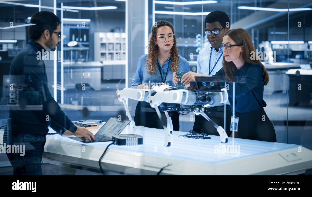 Professional Multicultural Team of Female and Male Engineers Use ...