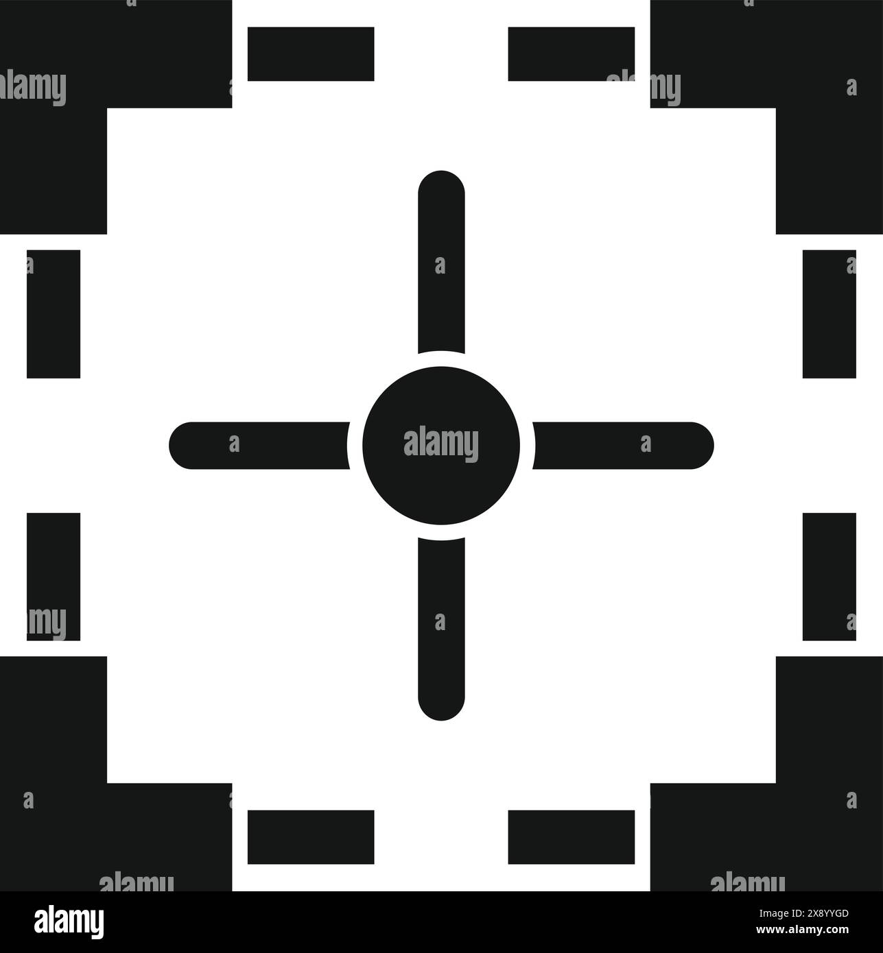 Black and white symmetrical abstract design with a central circle and ...