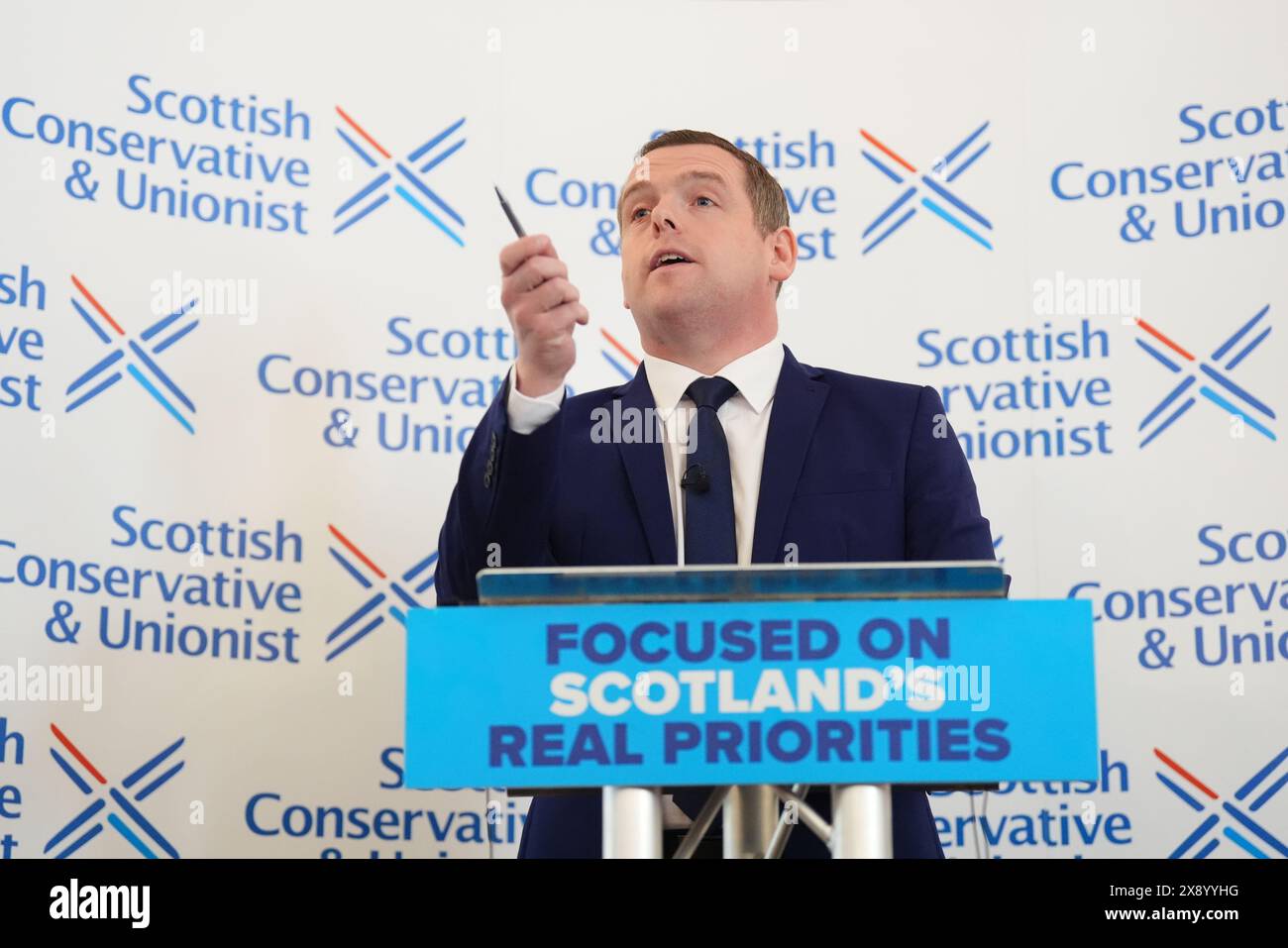 Scottish Conservative leader Douglas Ross speaks during the official ...