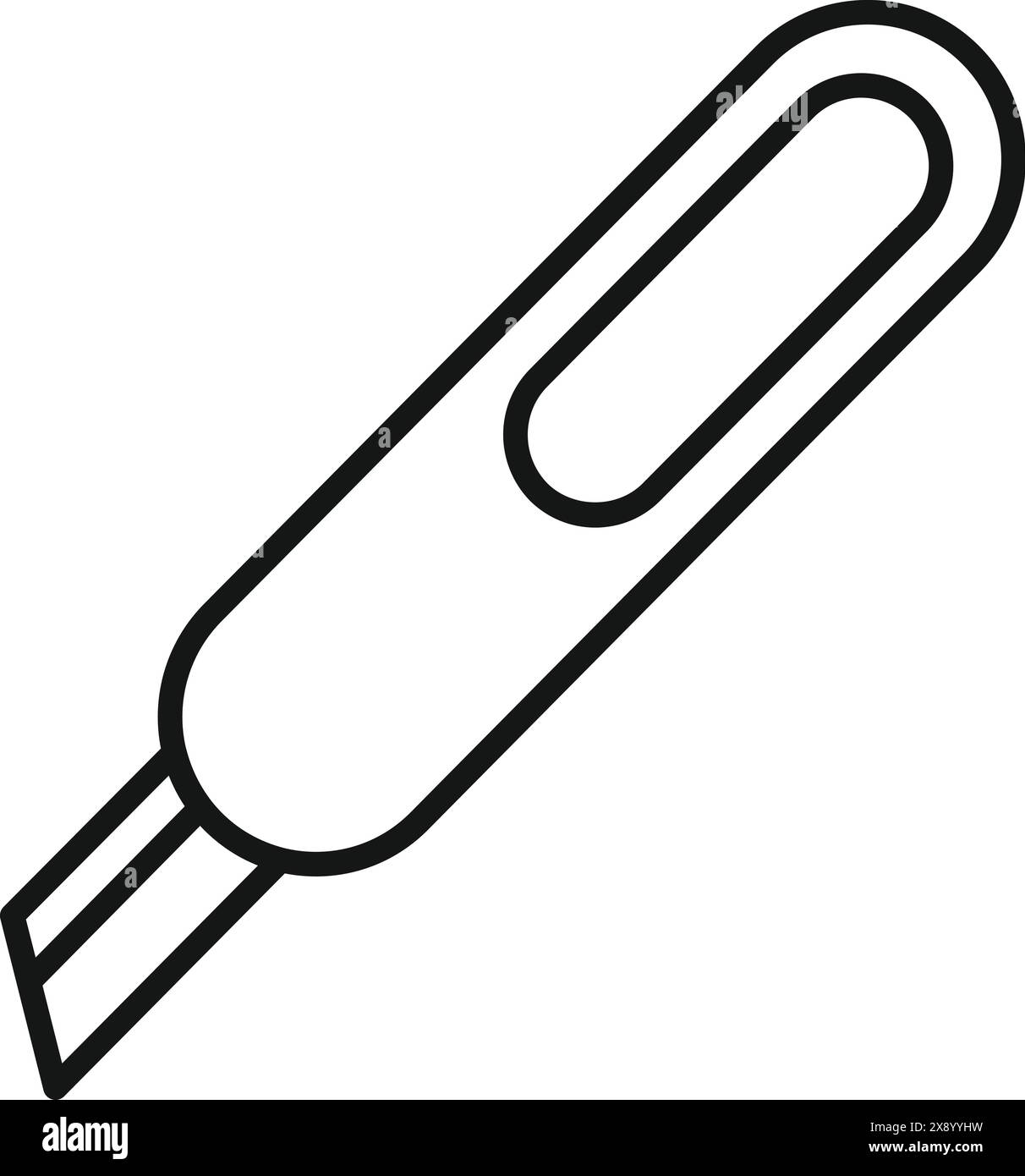 Vector illustration of a minimalistic paper cutter in black and white ...