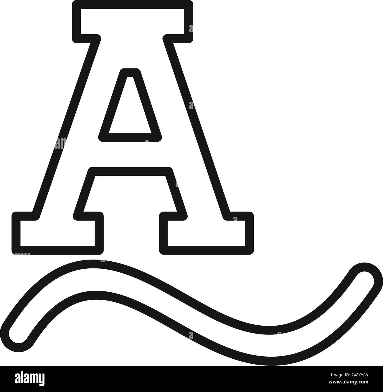 Vector illustration of an uppercase letter a in a modern line art style ...