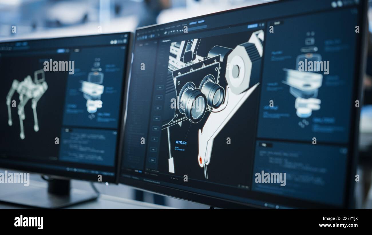 Close Up of a Computer Monitor Screen with 3D CAD Software with High ...
