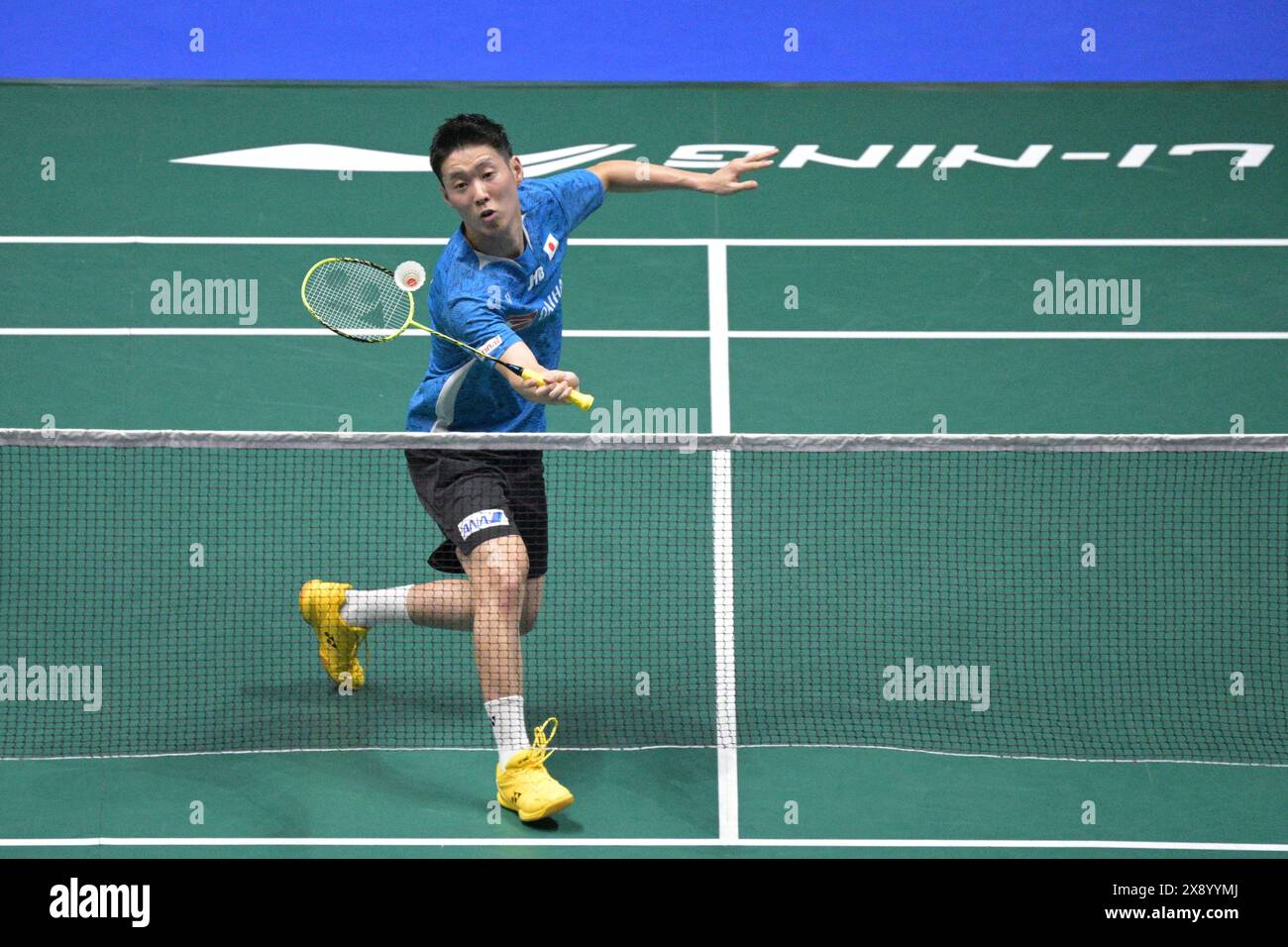 Singapore. 28th May, 2024. Tsuneyama Kanta hits a return during the men ...