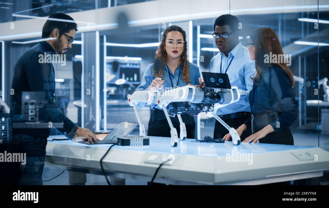 Robotics Engineers, Project Manager and Machinery Operators Collaborate ...