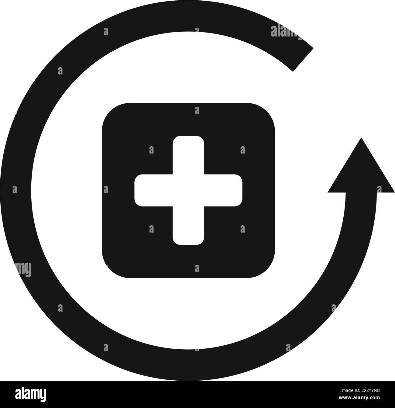 Modern healthcare upgrade concept icon with circular arrow and medical ...