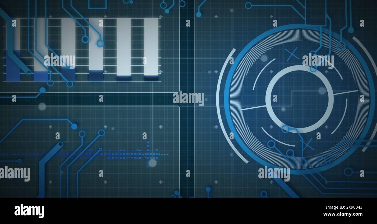Image of scope scanning and data processing over circuit board Stock Photo - Alamy