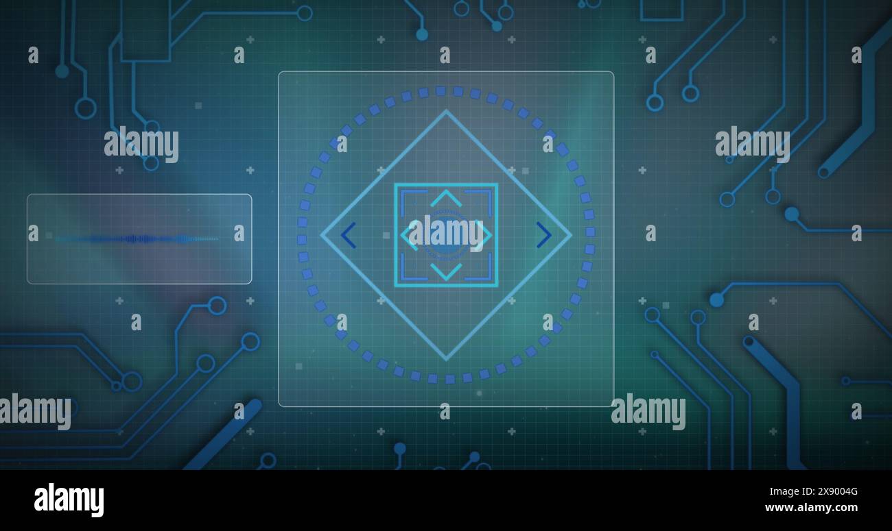 Image of scope scanning and data processing over circuit board Stock Photo - Alamy