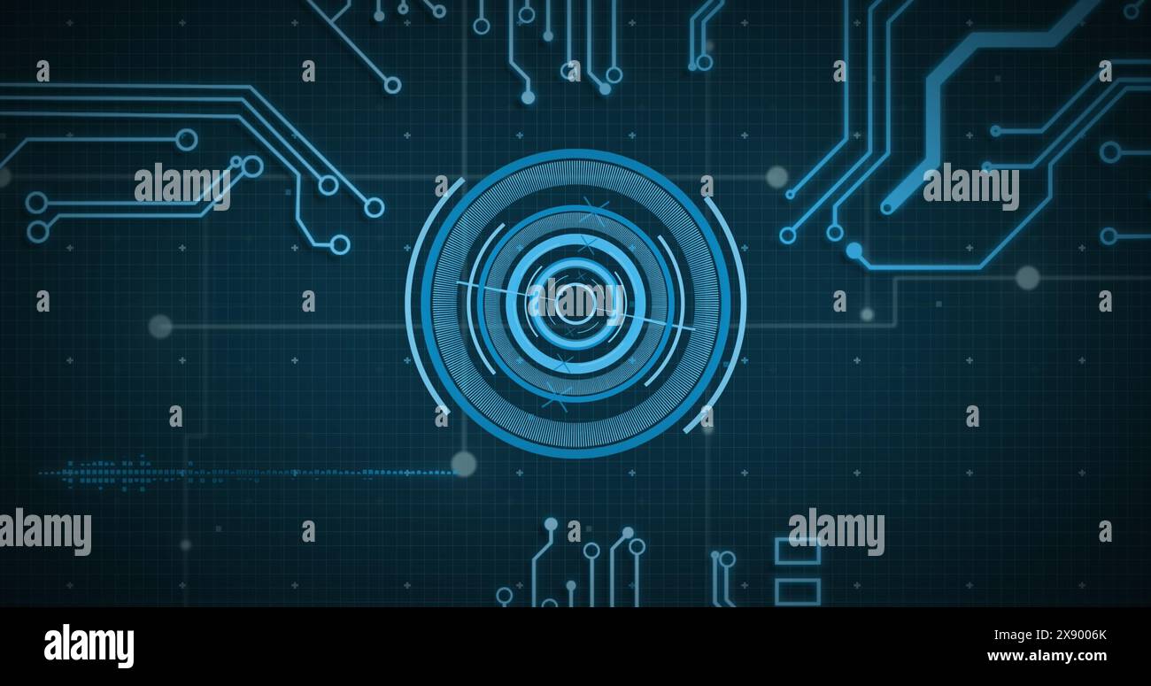 Image of scope scanning and data processing over circuit board Stock Photo - Alamy