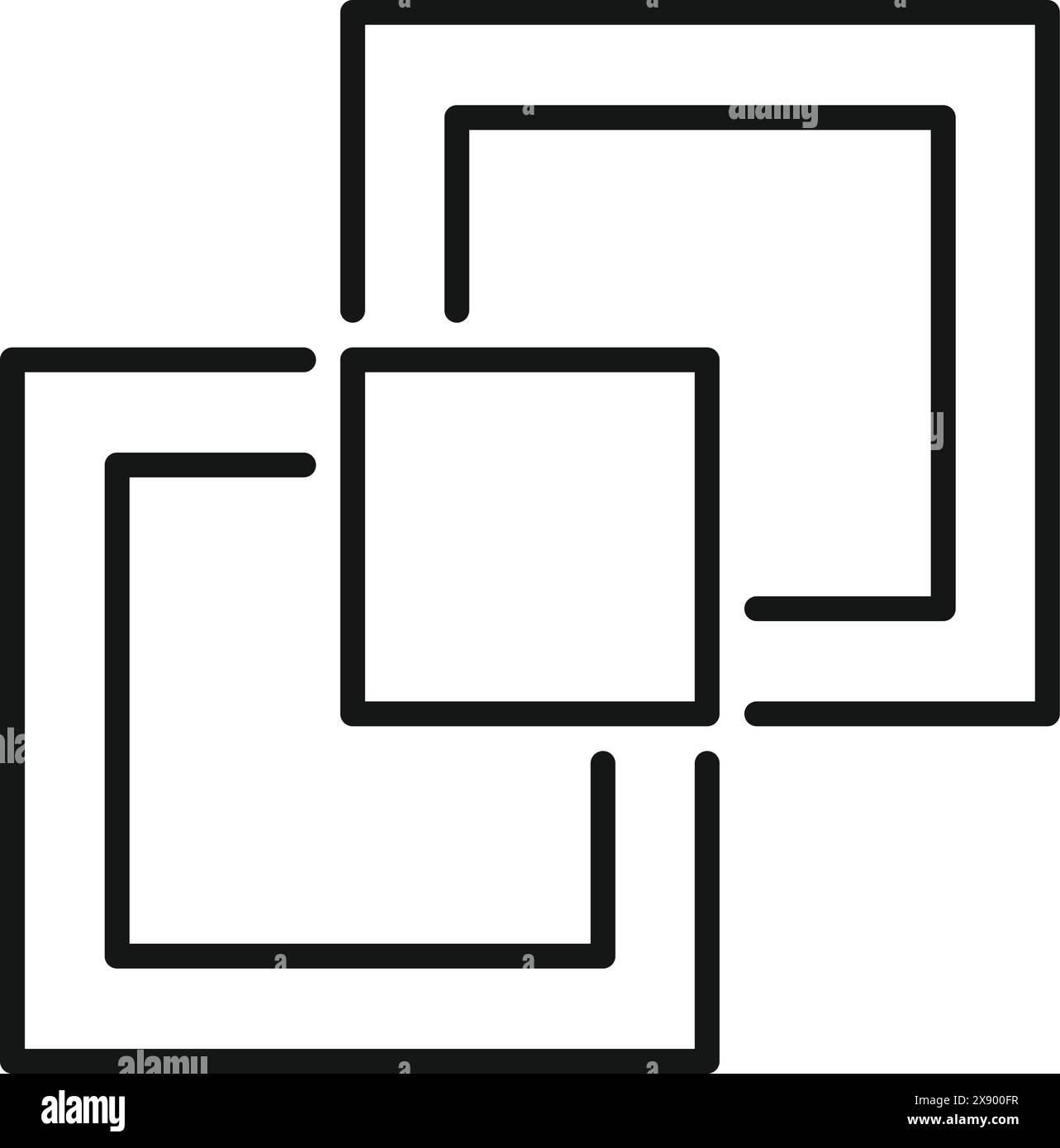 Minimalistic Design Featuring Overlapping Square And Rectangle Outlines Stock Vector Image And Art