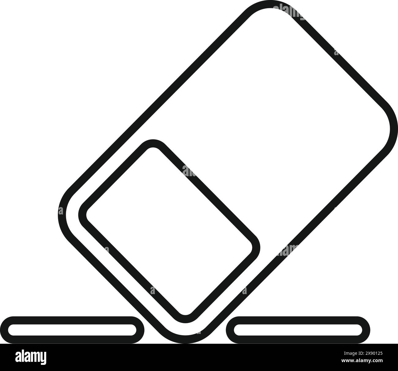 Simple line drawing of an eraser, perfect for educational and office ...