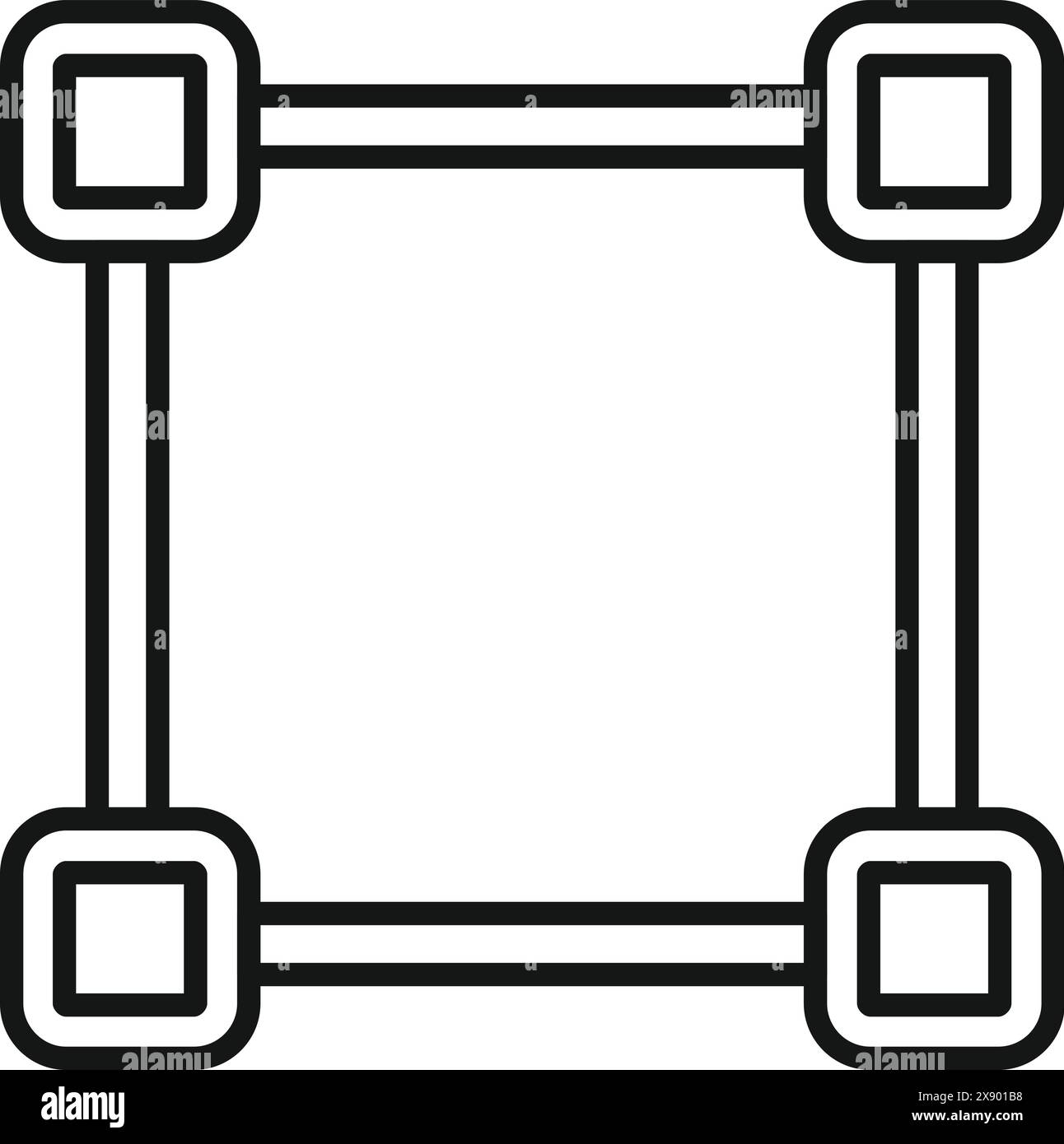 Minimalist vector illustration of a rectangle frame with bold black ...