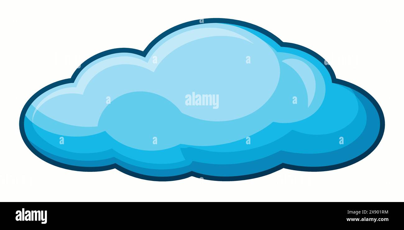 Cartoon blue cloud illustration with abstract design. Weather, sky ...