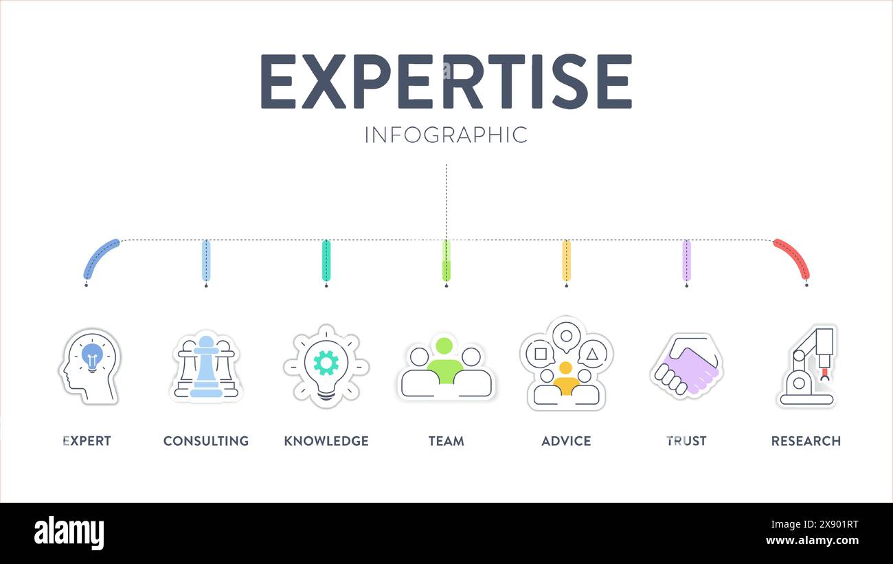 Expertise framework infographic diagram chart banner with illustration ...