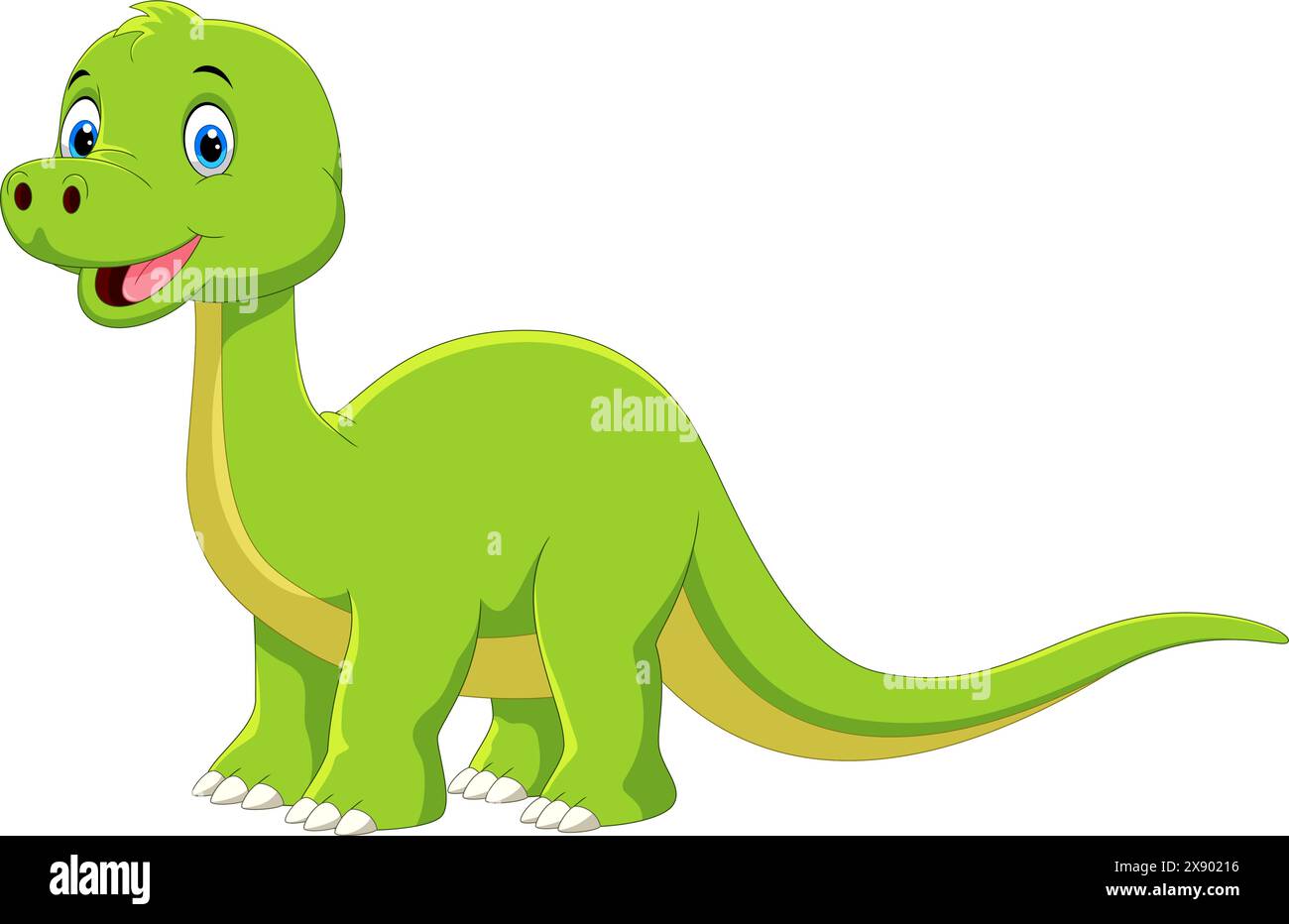 Cartoon funny Brontosaurus isolated on white background Stock Vector Image & Art - Alamy