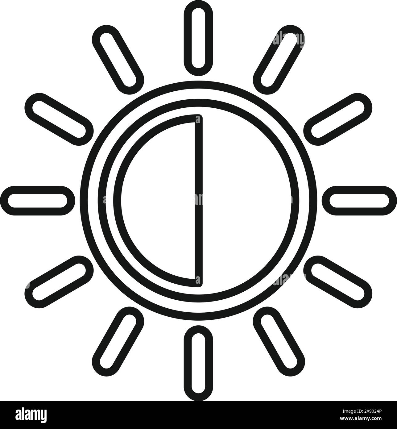 Half sun and moon icon design concept for day and night illustration in ...