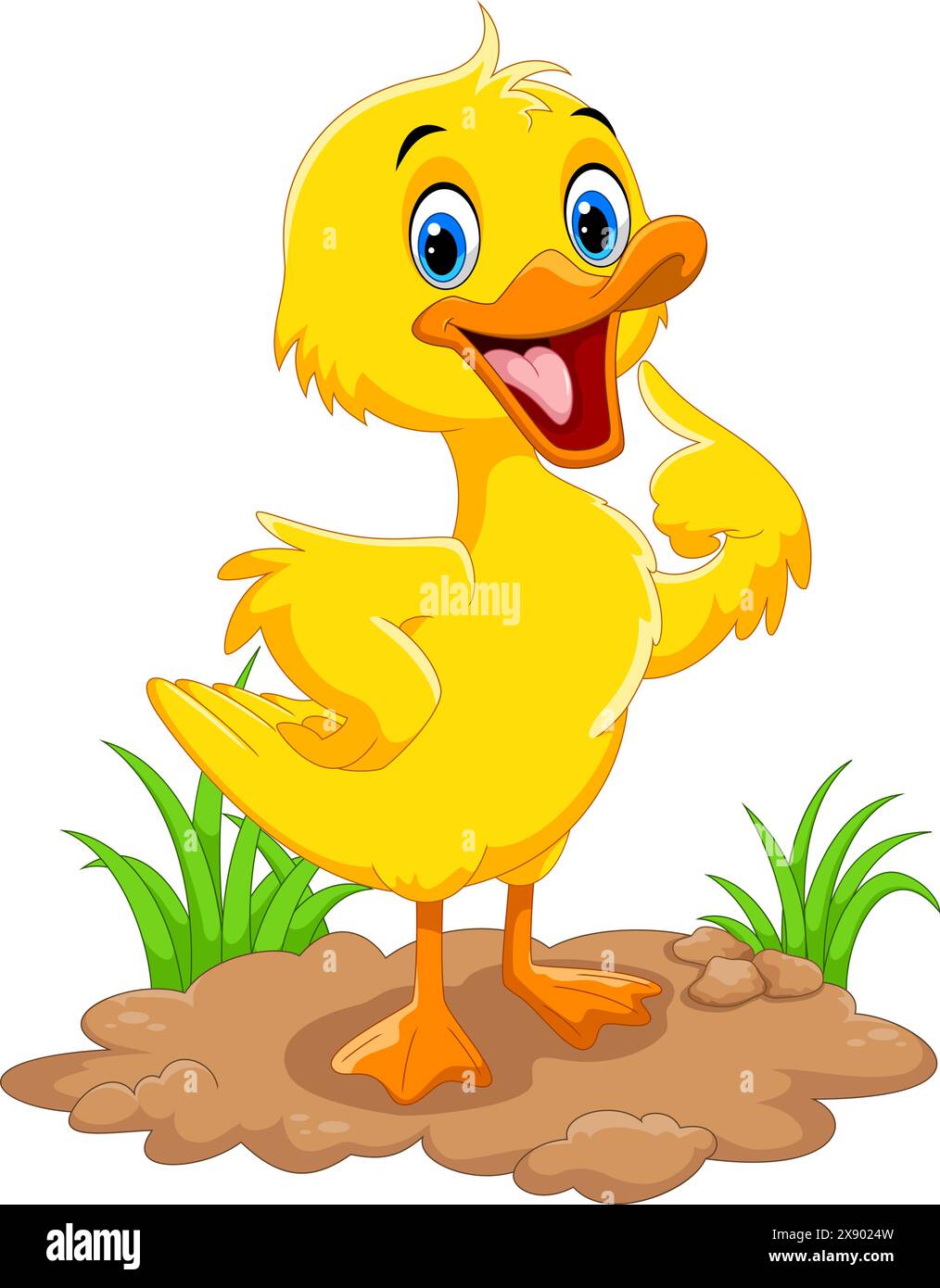 Cute duck cartoon isolated on white background Stock Vector Image & Art ...