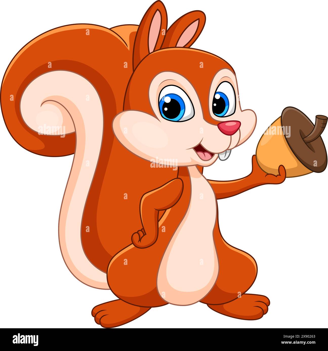 Cartoon happy squirrel isolated on white background Stock Vector Image ...
