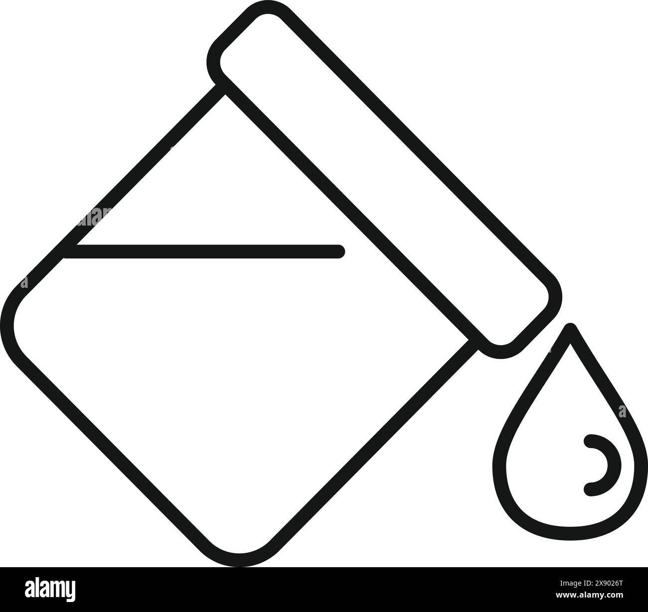 Vector illustration of a chemical beaker with a single drop ...