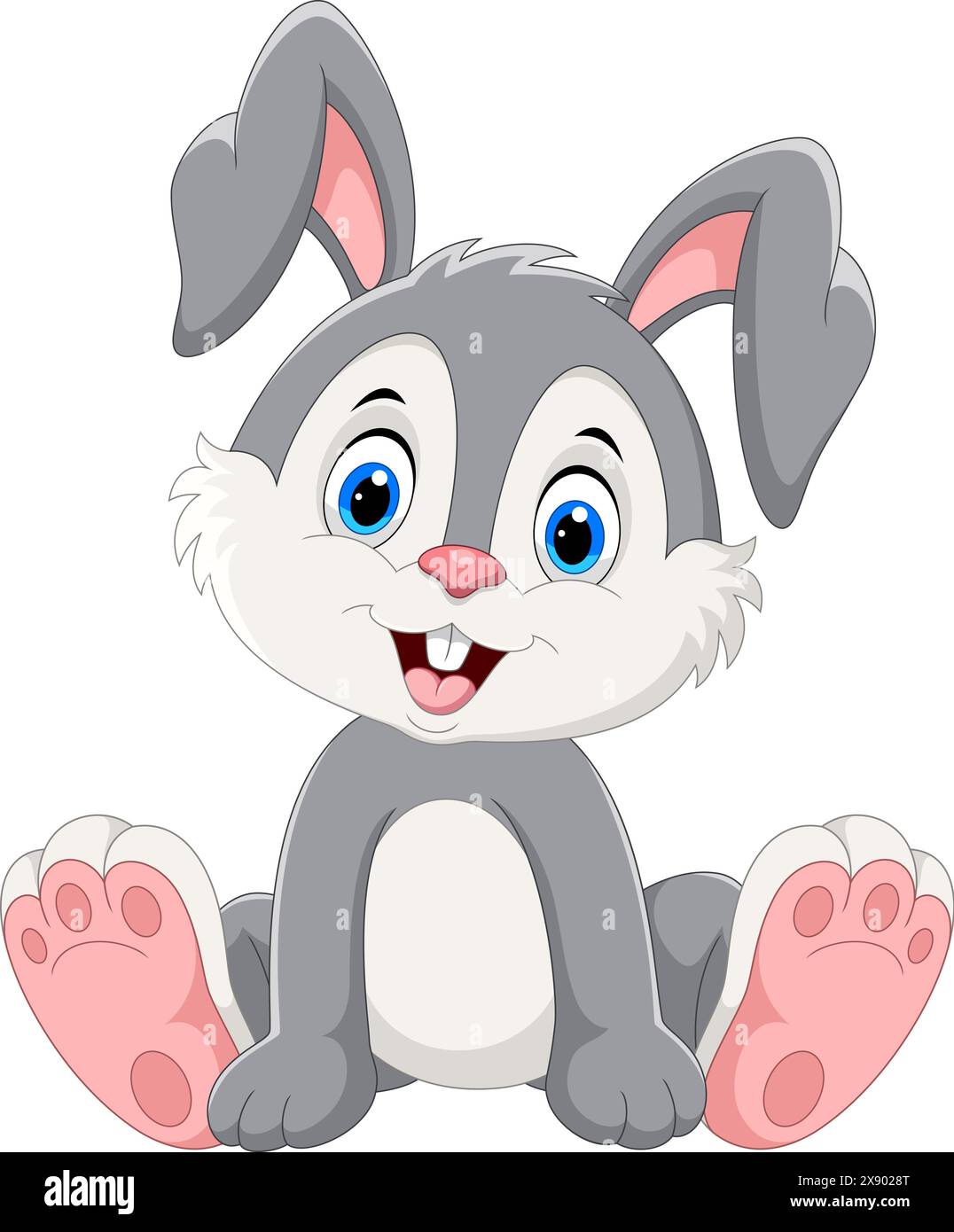 Happy bunny cartoon isolated on white background Stock Vector Image ...