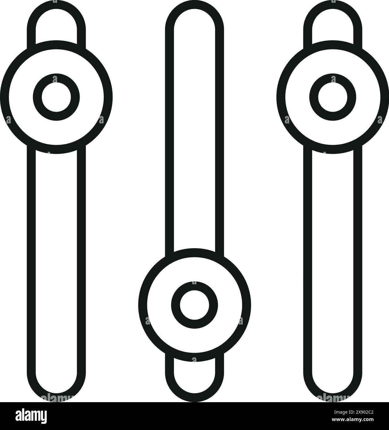 Graphic illustration of three vertical levers in a minimalistic, line ...