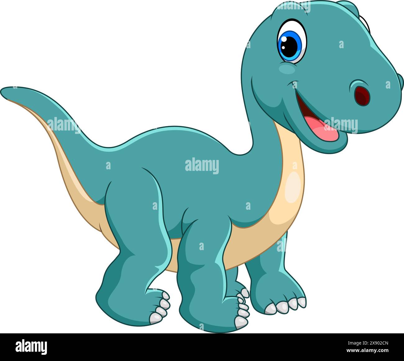 Cartoon funny Brontosaurus isolated on white background Stock Vector Image & Art - Alamy