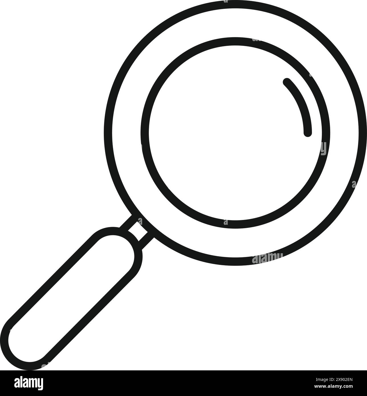 Black and white line drawing of a magnifying glass, perfect for ...