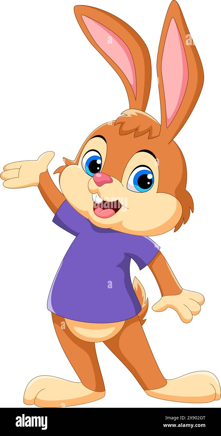 Happy bunny cartoon isolated on white background Stock Vector Image ...