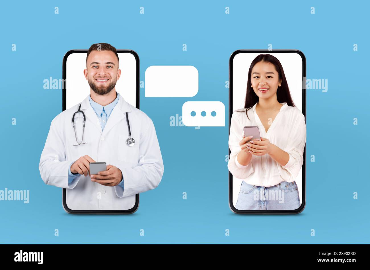 Doctor and Patient Engaging in Virtual Consultation via Smartphones ...