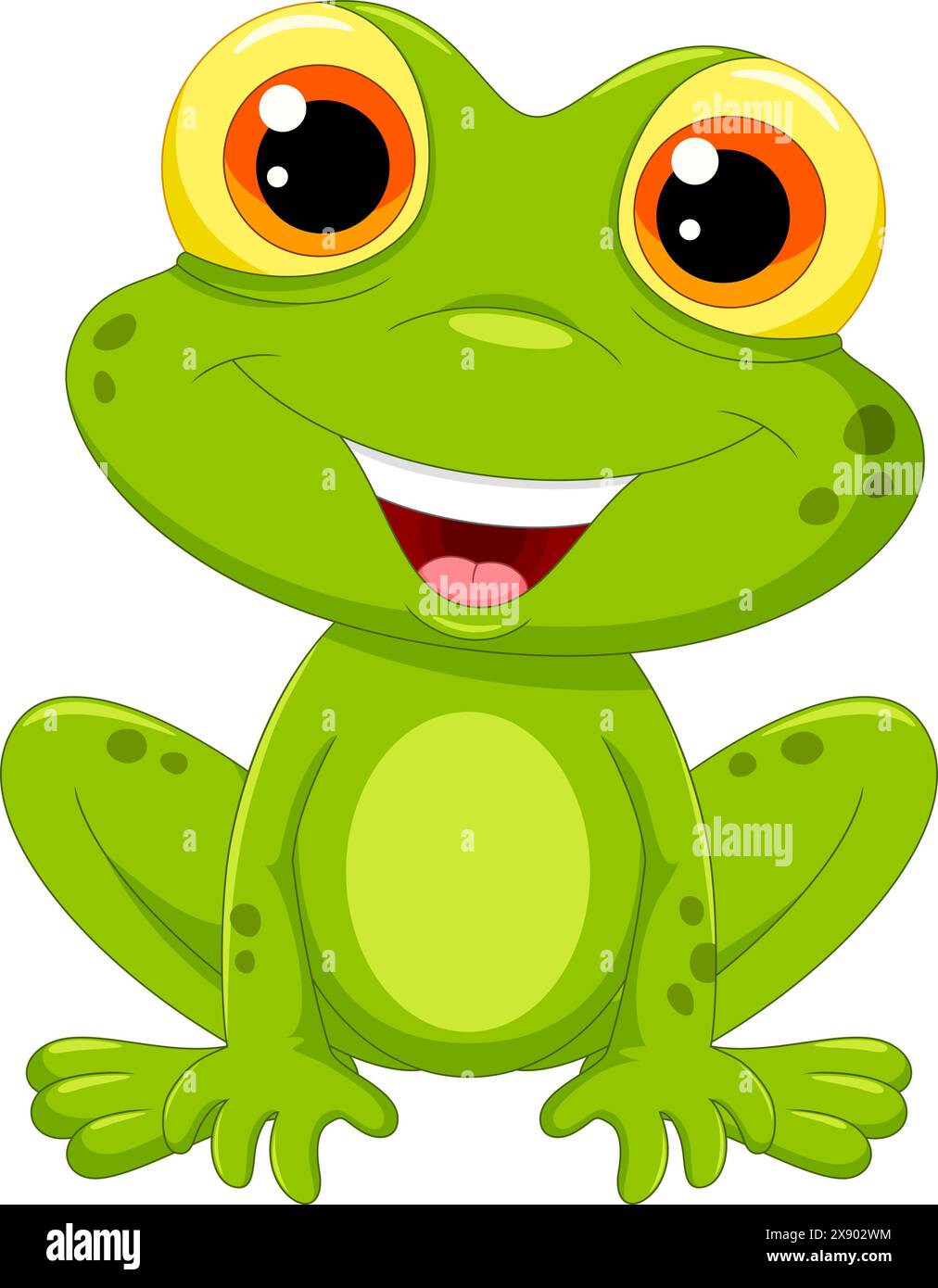Cute frog cartoon isolated on white background Stock Vector Image & Art ...
