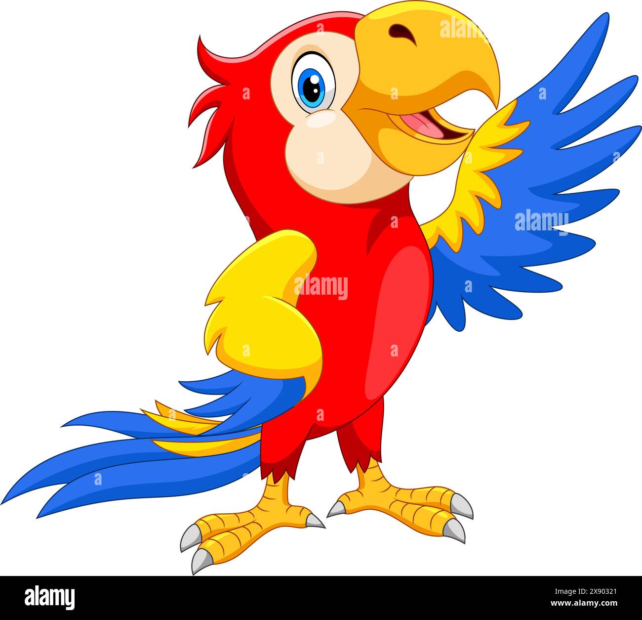 Vector illustration of Cute parrot cartoon isolated on white background ...