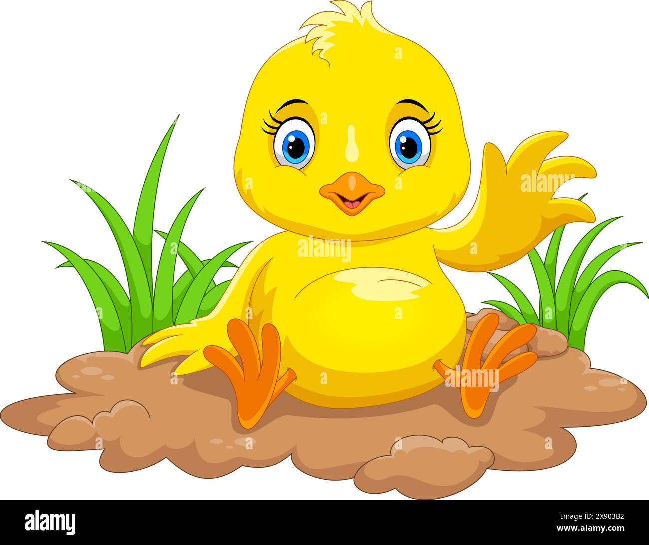 Cute baby chicks cartoon isolated on white background Stock Vector ...