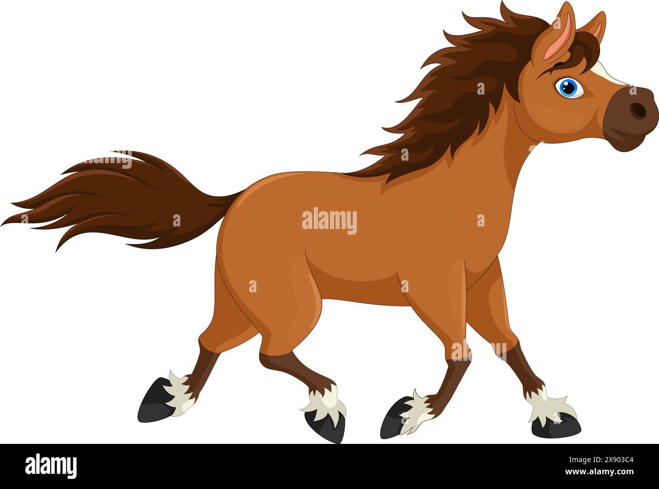 Cute horse brown fur Stock Vector Images - Alamy