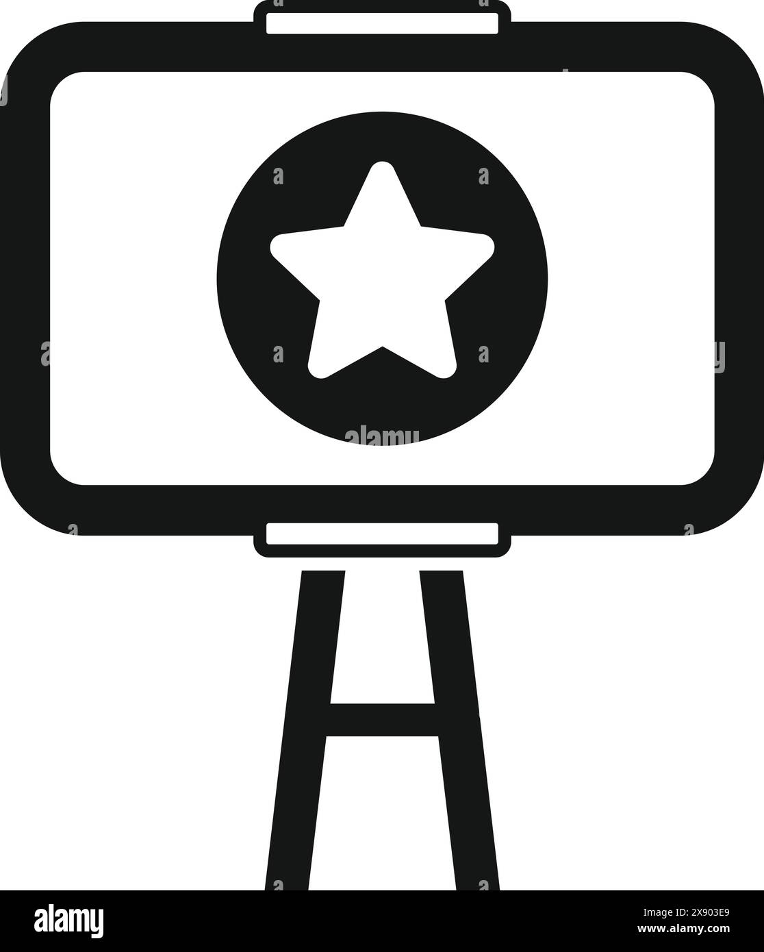 Simplistic vector illustration of a star rating board on a tripod, in ...