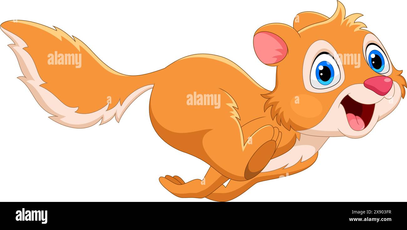 Cartoon happy squirrel isolated on white background Stock Vector Image ...