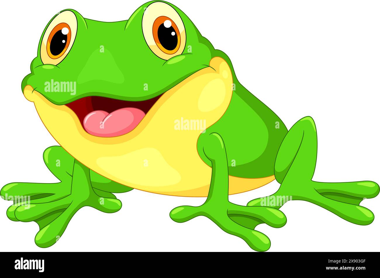 Cute frog cartoon isolated on white background Stock Vector Image & Art ...