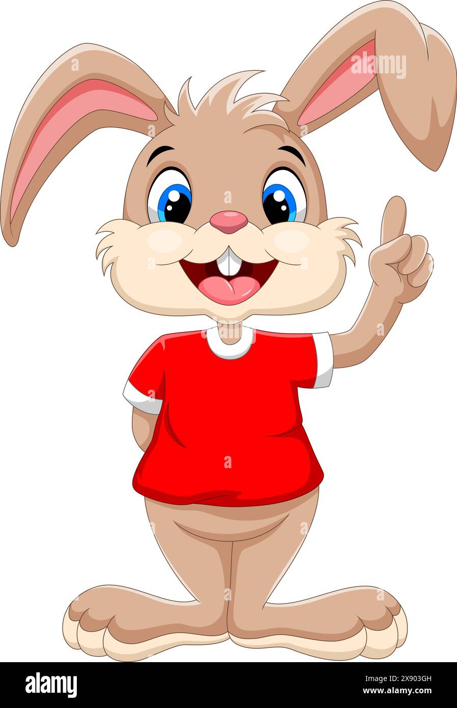 Happy bunny cartoon isolated on white background Stock Vector Image ...