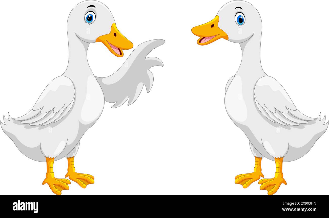 Cute Goose cartoon isolated on white background Stock Vector Image ...