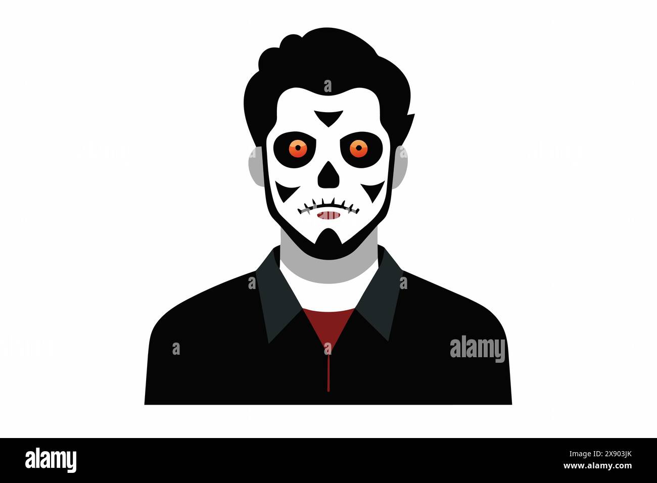Man with Day of the Dead makeup. Male with sugar skull face paint ...