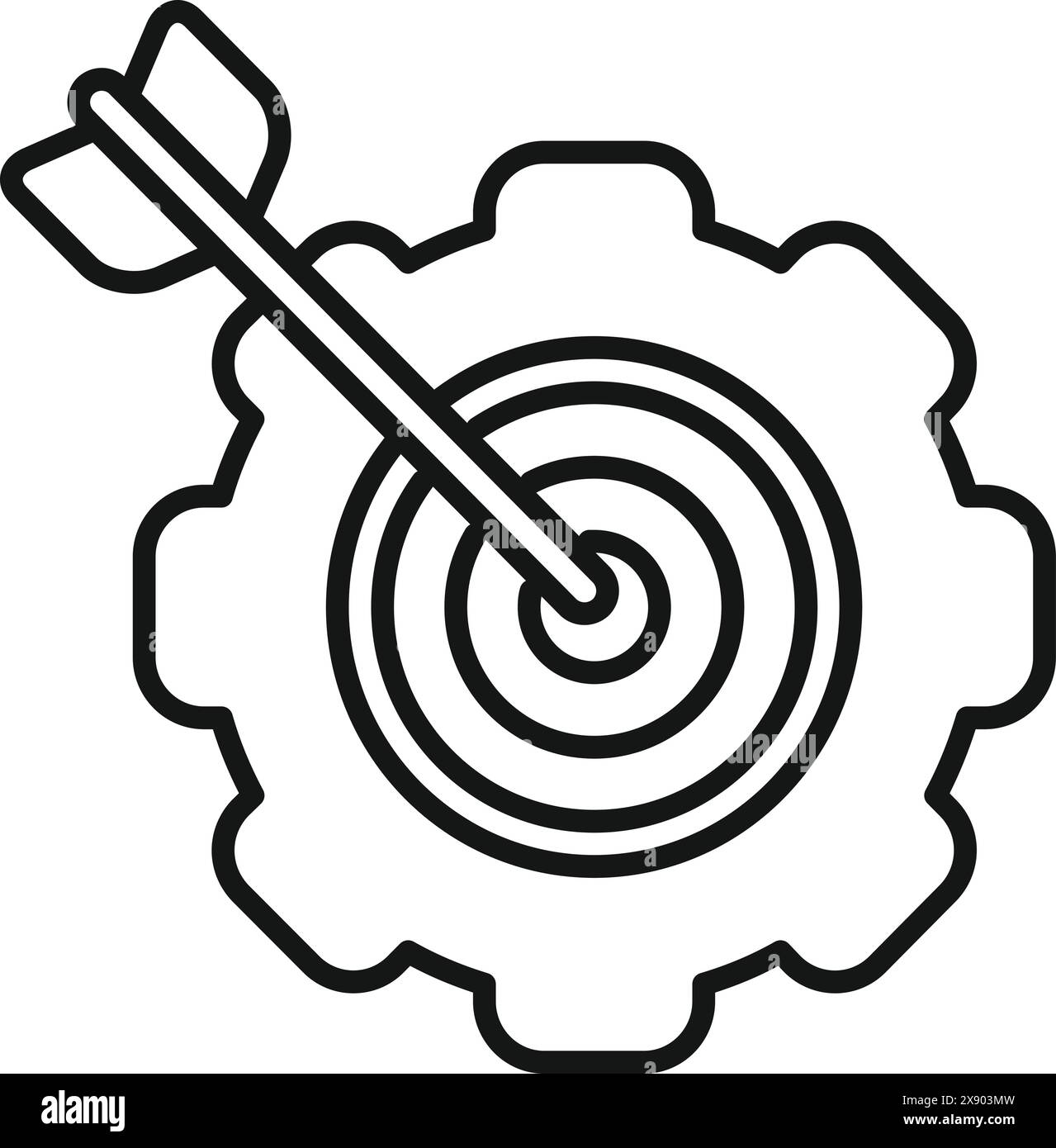 Bullseye achievement icon with target, precision, and success concept ...
