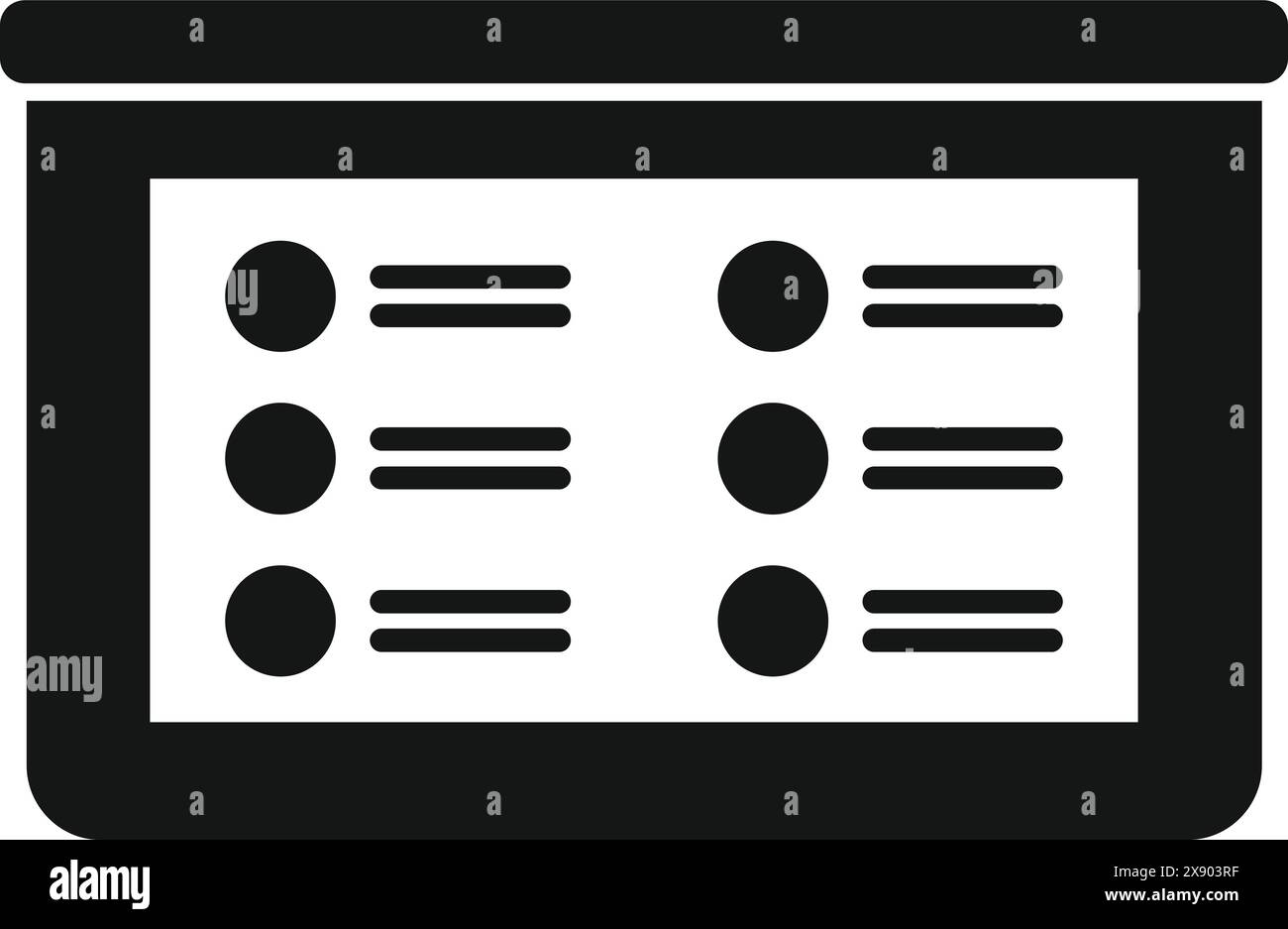 Black and white vector icon depicting a simple control panel with knobs ...