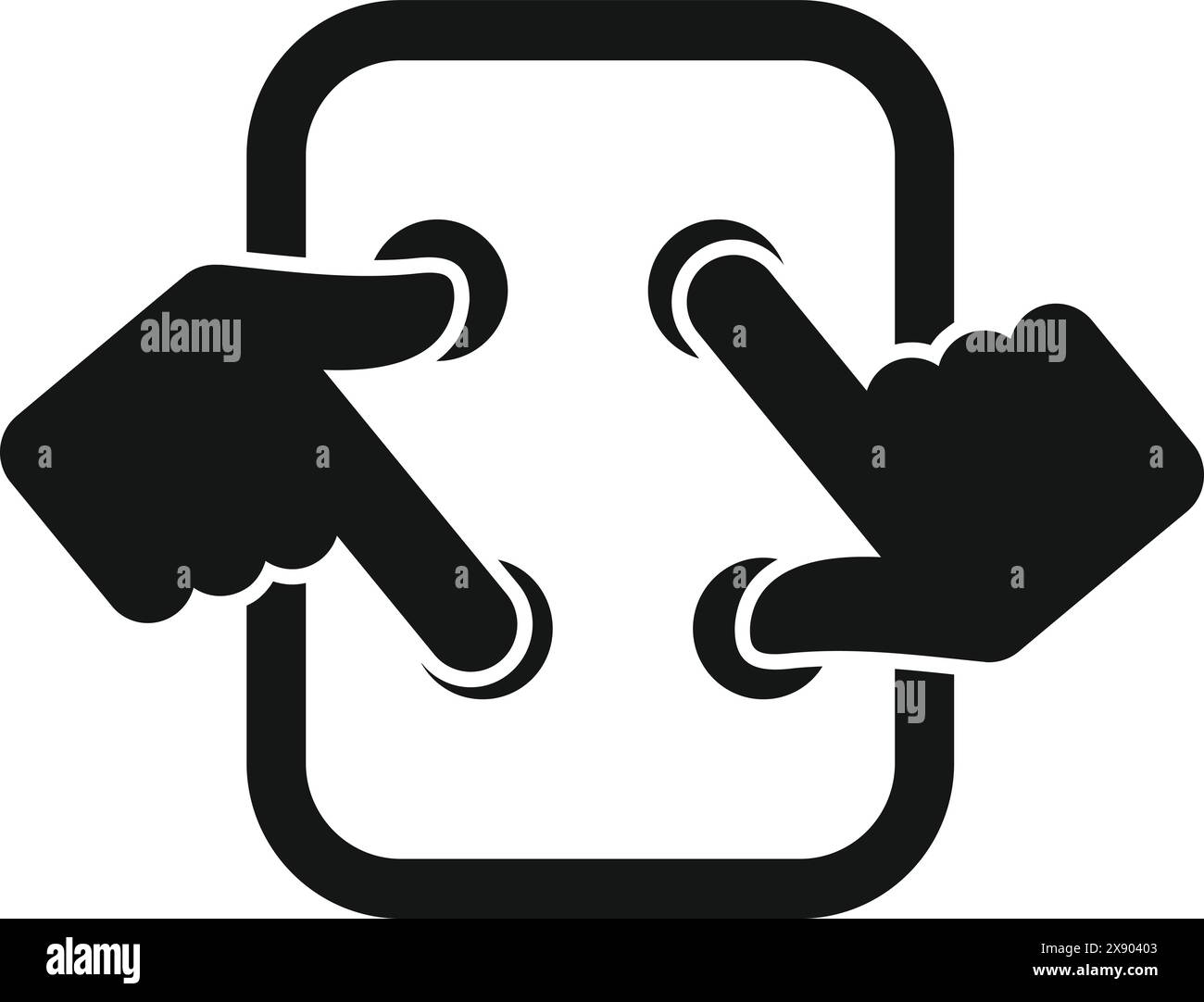 Modern black flat touchscreen gesture icon design for interactive ...