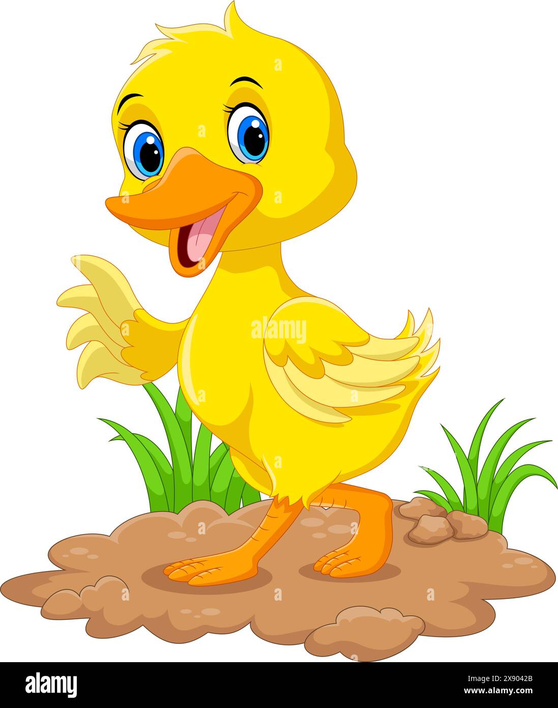 Cute duck cartoon isolated on white background Stock Vector Image & Art ...