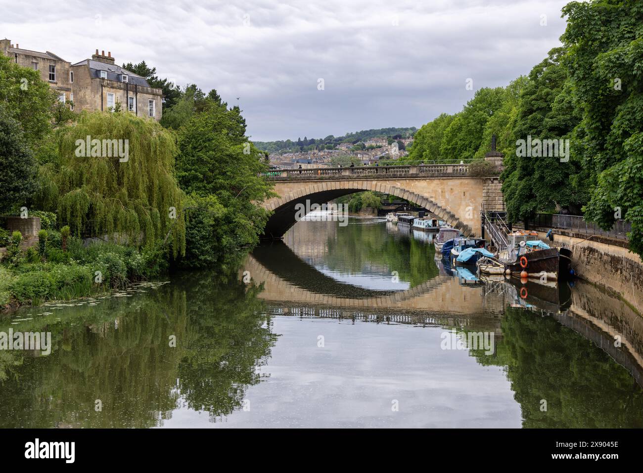 North Parade Bridge with reflections in the River Avon taken in May ...
